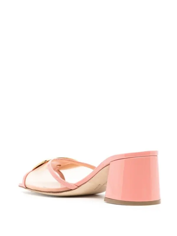 Rupert Sanderson Rounded-plaque Mid-heel Sandals - Pink