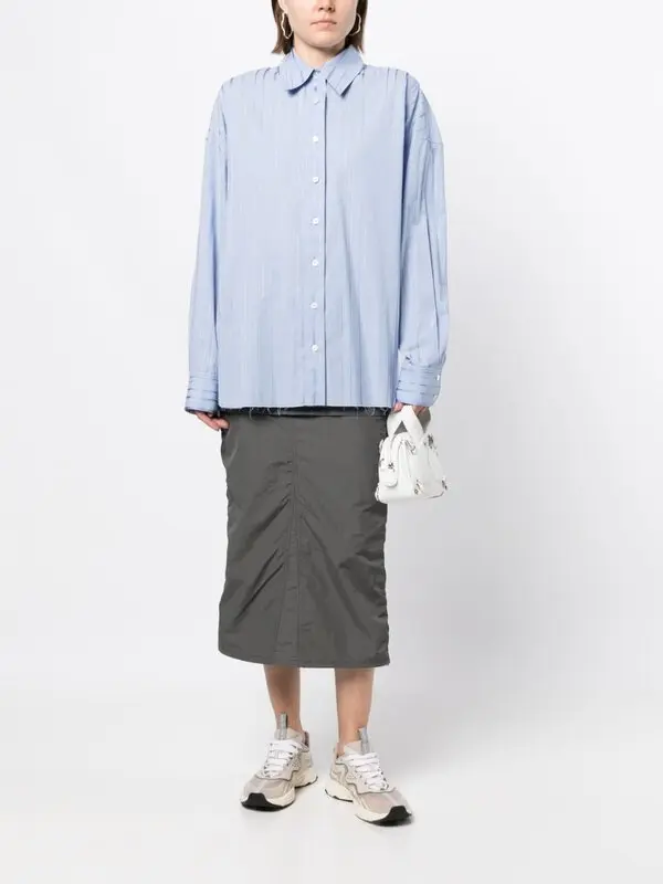 Goen.j Metallic Striped Shirt - Blue