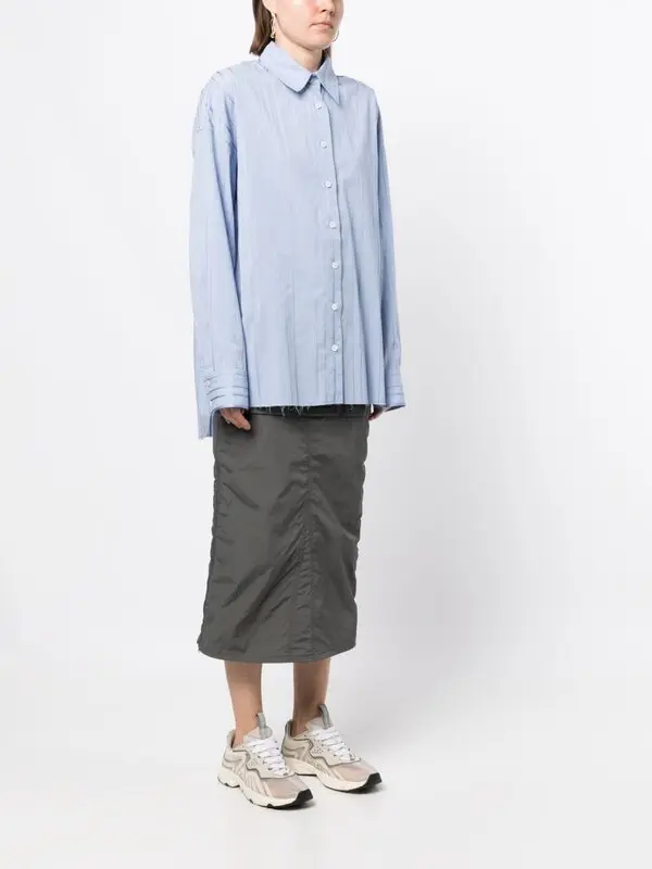 Goen.j Metallic Striped Shirt - Blue