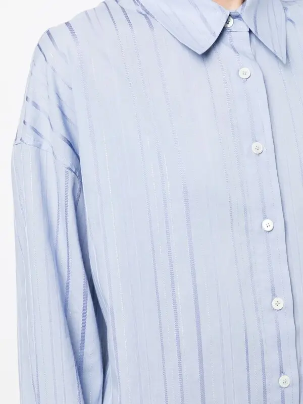 Goen.j Metallic Striped Shirt - Blue