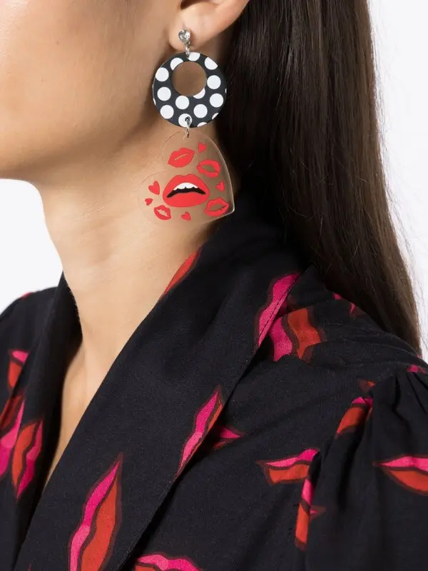 AMIR SLAMA Lips Motif Drop Earrings