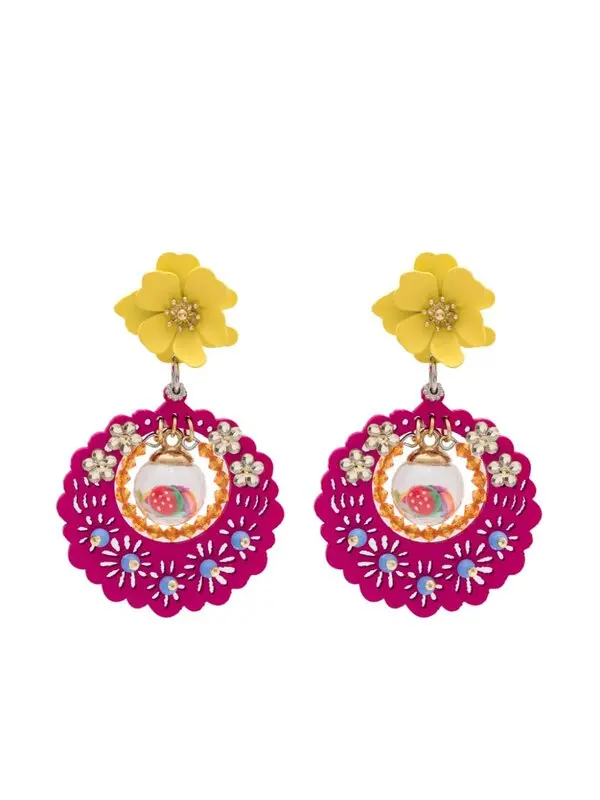 AMIR SLAMA Embellished Drop Earrings - Pink