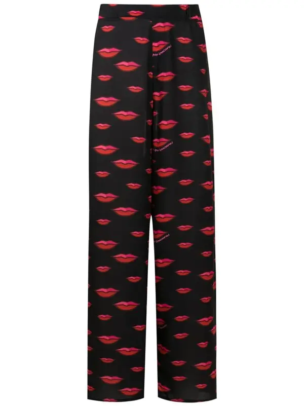 AMIR SLAMA Lips-motif Straight-leg Trousers