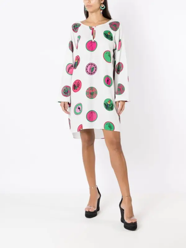 AMIR SLAMA Graphic-print Shift Mini Dress