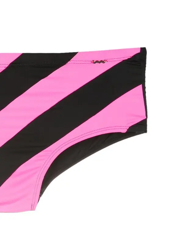AMIR SLAMA Stripe-print Swim Trunks - Black