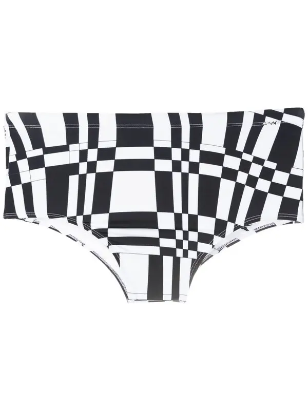 AMIR SLAMA Geometric-print Swim Trunks - Black