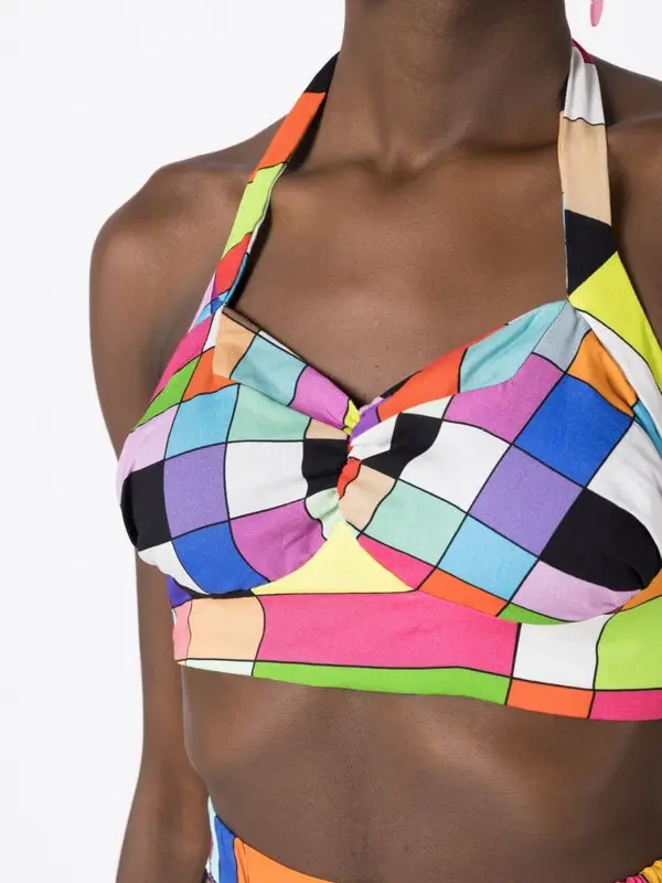 AMIR SLAMA Geometric-print Cropped Top