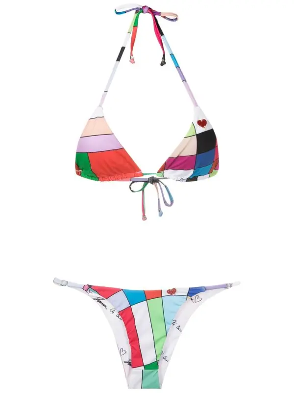 AMIR SLAMA Graphic-print Bikini Set - Multicolour