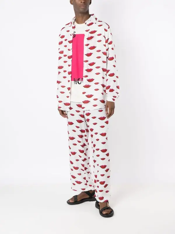 AMIR SLAMA Lips-motif Straight Trousers