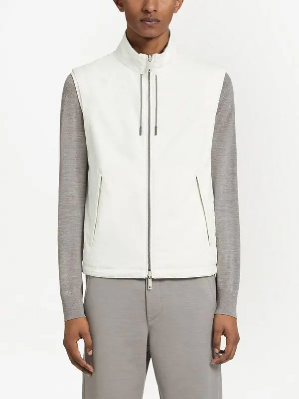 Zegna Reversible Zip-up Vest - White