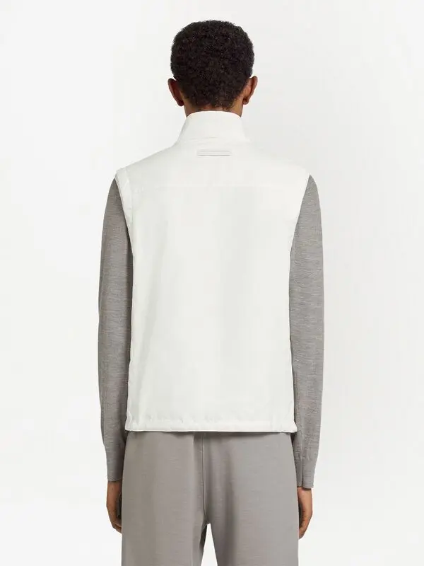 Zegna Reversible Zip-up Vest - White