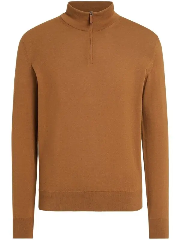 Zegna Half-zip Jumper - Brown