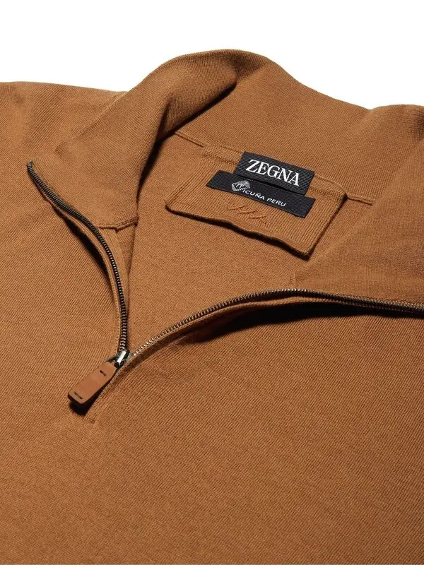 Zegna Half-zip Jumper - Brown