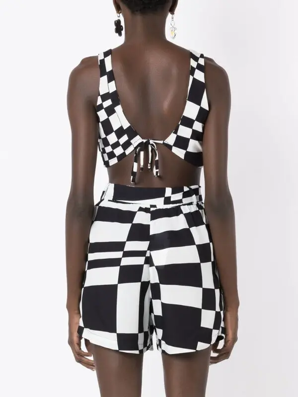 AMIR SLAMA Geometric-print Sleeveless Top