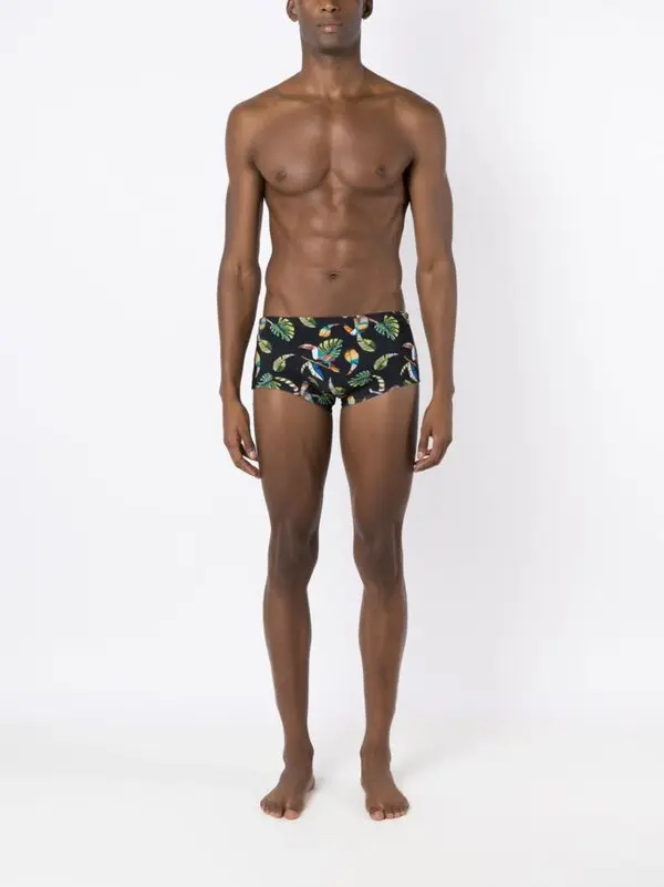 AMIR SLAMA Tropical-print Swim Trunks