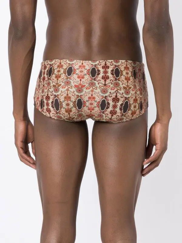 AMIR SLAMA Abstract-print Swim Trunks
