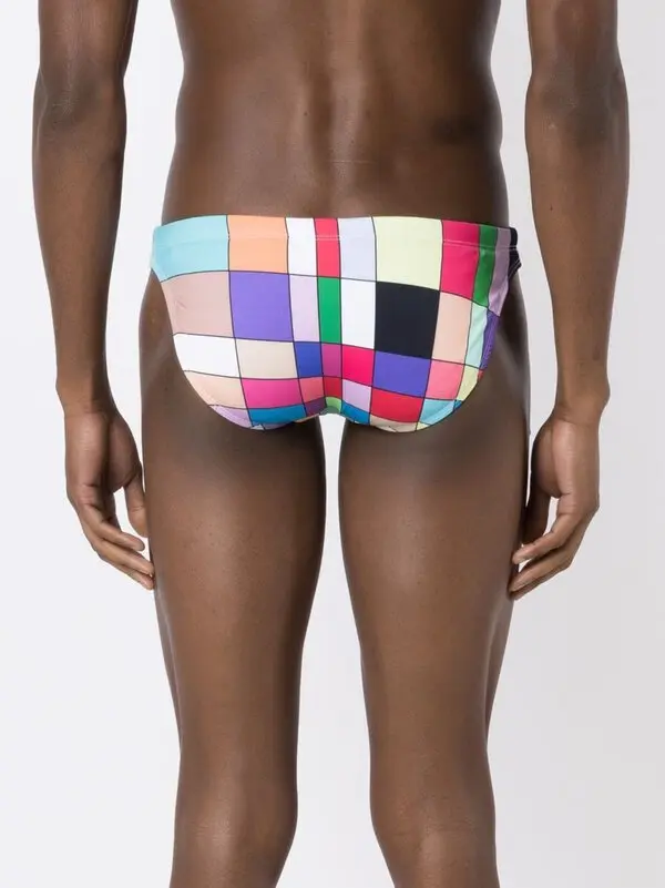 AMIR SLAMA Geometric-print Swim Trunks