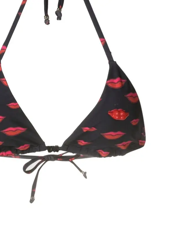 AMIR SLAMA All-over Lip-print Bikini Set