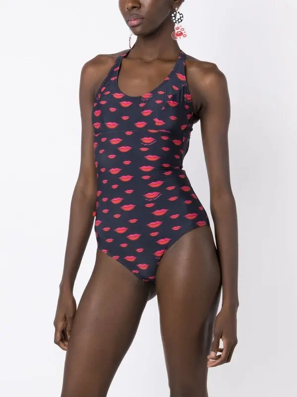 AMIR SLAMA Lip-print One-piece Swimsuit