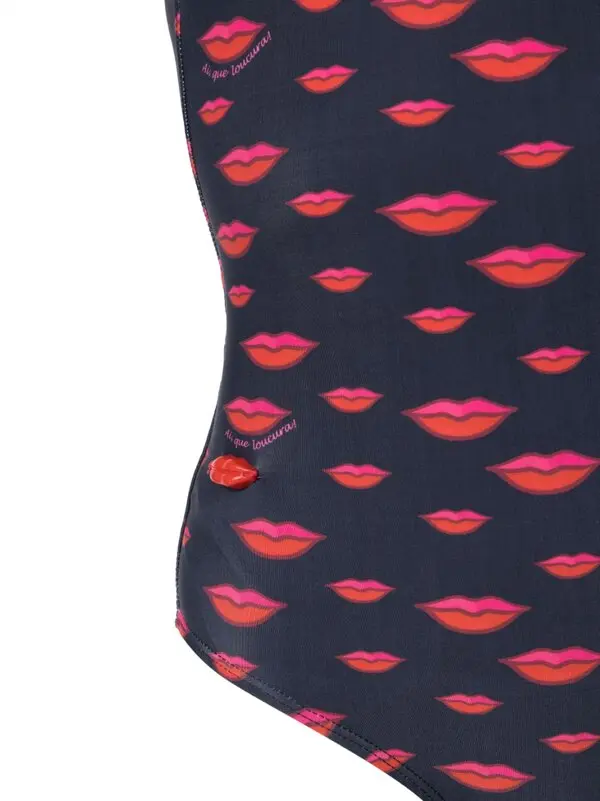 AMIR SLAMA Lip-print One-piece Swimsuit