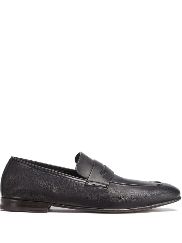 Zegna L'asola Leather Loafers - Black