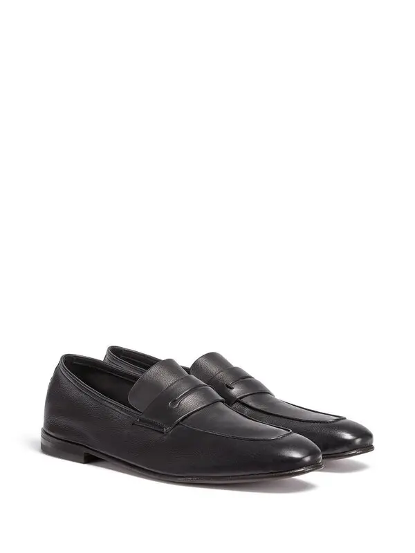 Zegna L'asola Leather Loafers - Black
