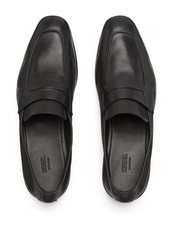 Zegna L'asola Leather Loafers - Black