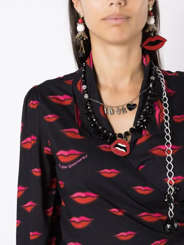 AMIR SLAMA Lips-motif Layered Necklace