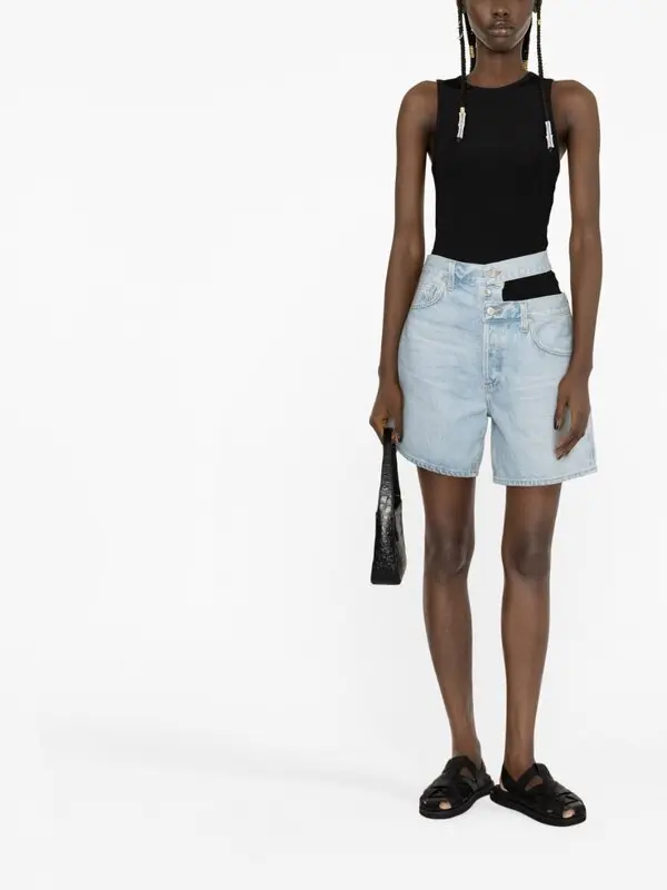 AGOLDE Asymmetric Denim Shorts