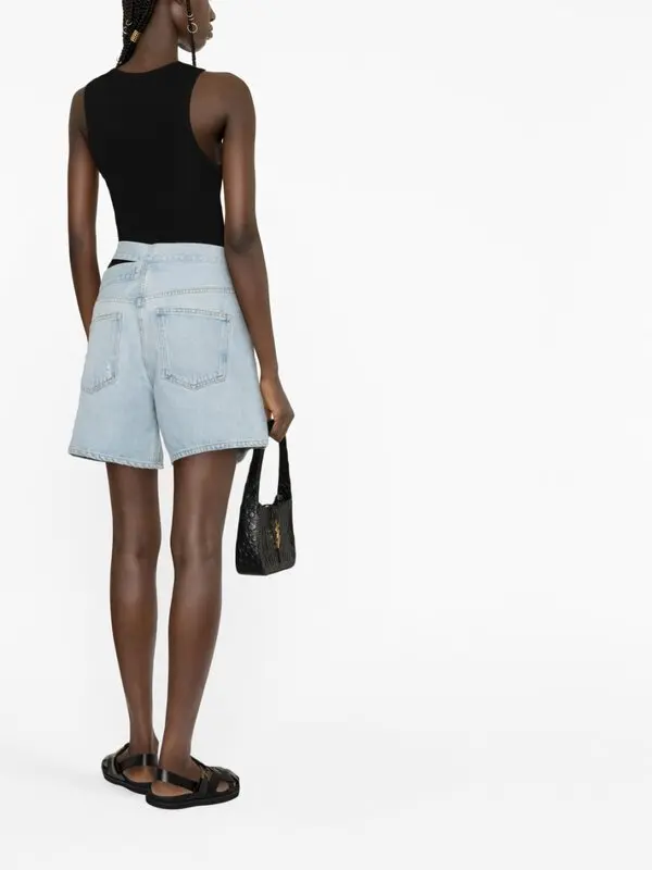 AGOLDE Asymmetric Denim Shorts