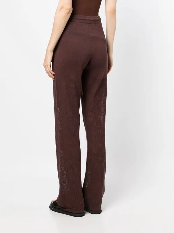 Nanushka Logo-knit Crochet Trousers