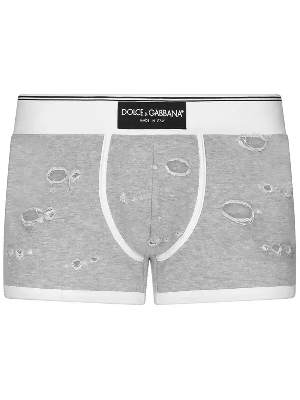 Dolce & Gabbana Logo Cotton Boxer Briefs - Grey