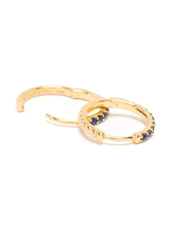 DOWER & HALL Sapphire Huggie Hoop Earrings