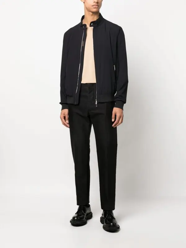 MOORER Zip-up Bomber Jacket - Blue