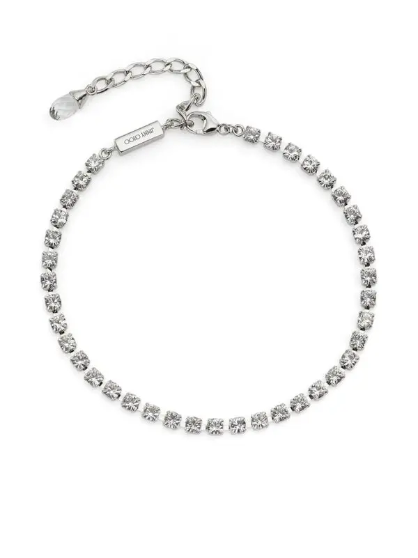 JIMMY CHOO Saeda Crystal Anklet - Silver