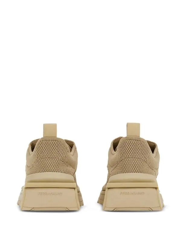 FERRAGAMO Gancini Plaque Low-top Sneakers - Neutrals