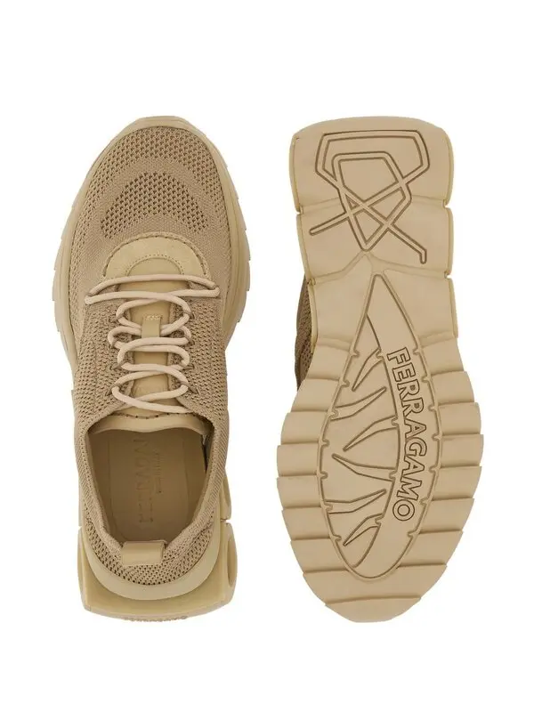 FERRAGAMO Gancini Plaque Low-top Sneakers - Neutrals