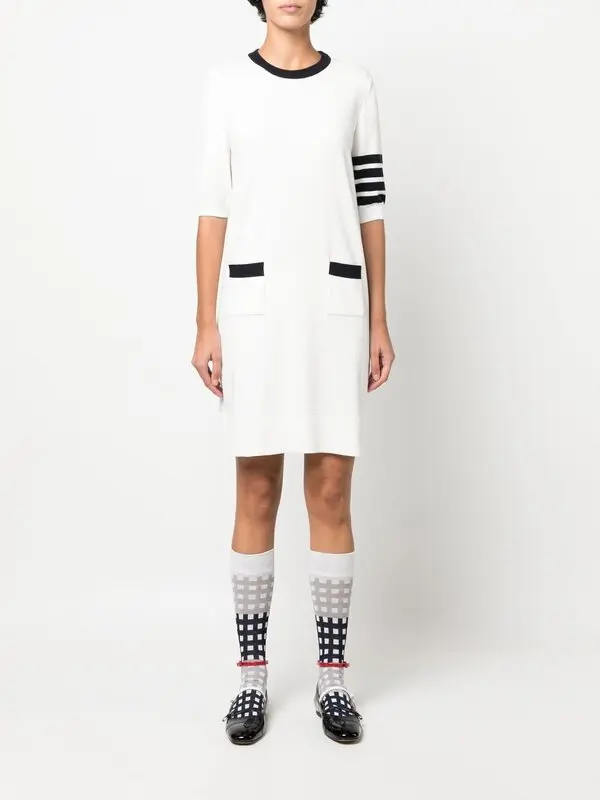 Thom Browne Hector Embroidery Knitted Mini Dress