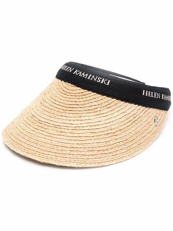 Helen Kaminski Raffia Logo Visor - Neutrals