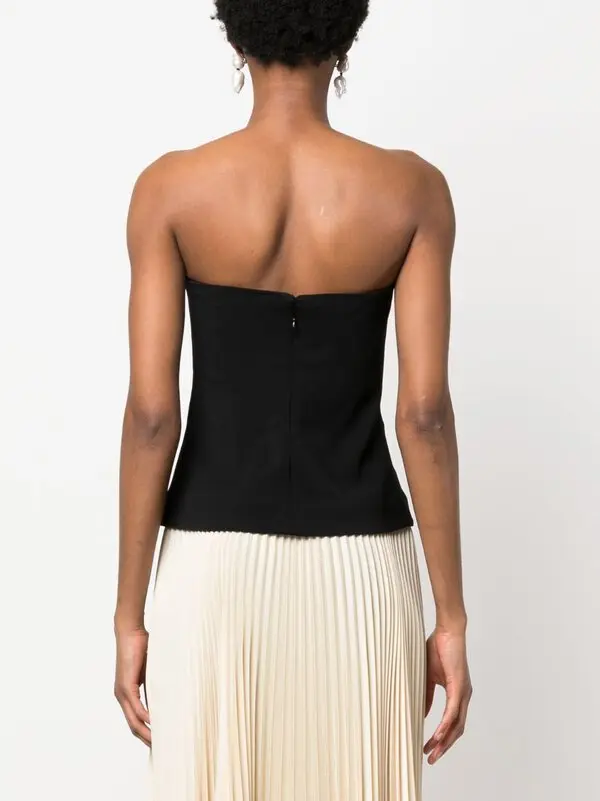 Co Strapless Stretch-crepe Top - Black