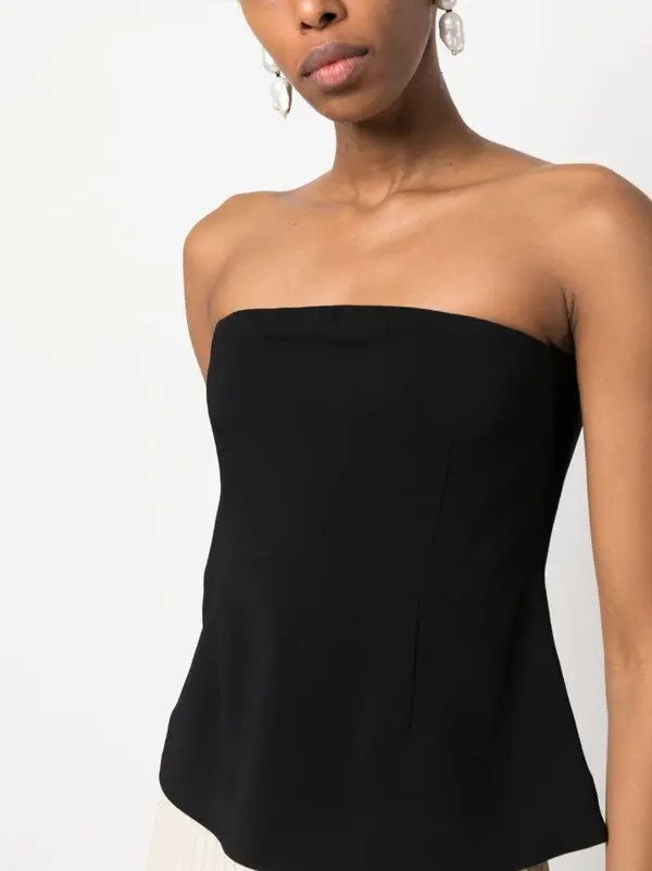 Co Strapless Stretch-crepe Top - Black