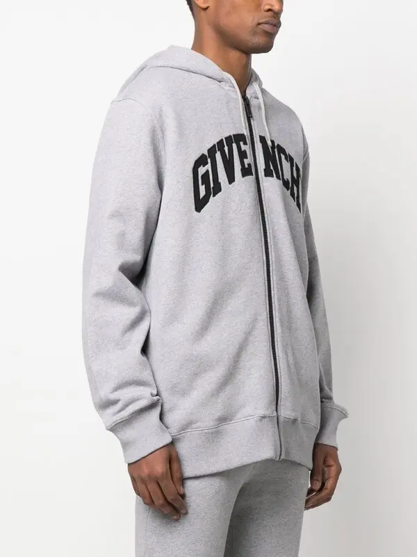 Givenchy Logo-patches Zip-up Cotton Hoodie