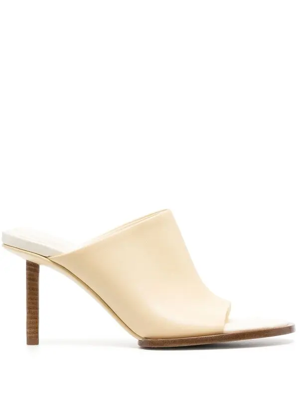 Jacquemus Les Mules Rond Carré Leather Sandals - Neutrals