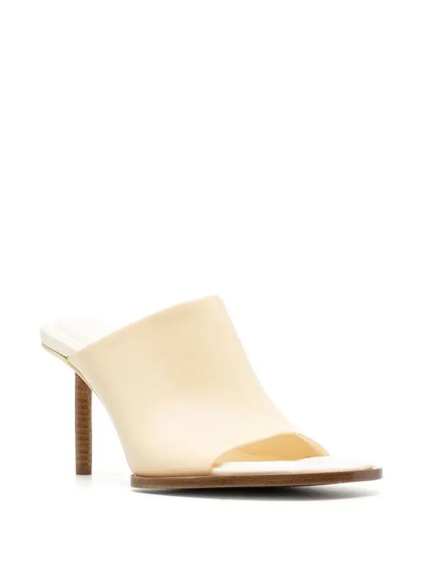 Jacquemus Les Mules Rond Carré Leather Sandals - Neutrals