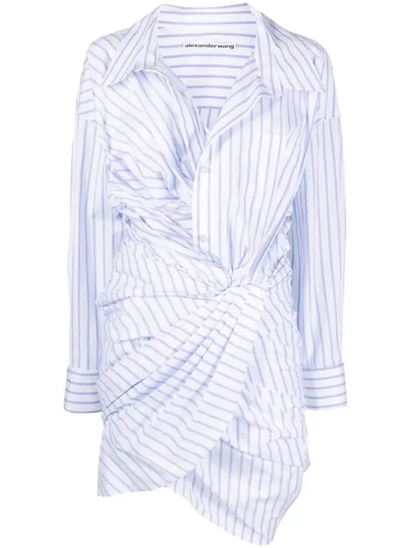 Alexander Wang Striped Asymmetric Shirt Dress
