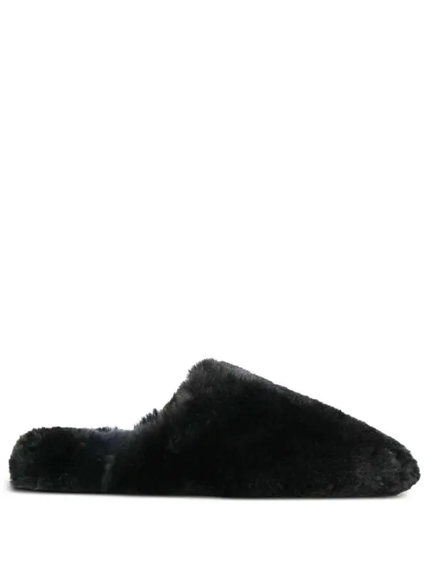 Balenciaga Teddy Faux-shearling Slippers - Black