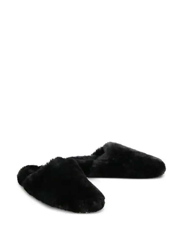 Balenciaga Teddy Faux-shearling Slippers - Black