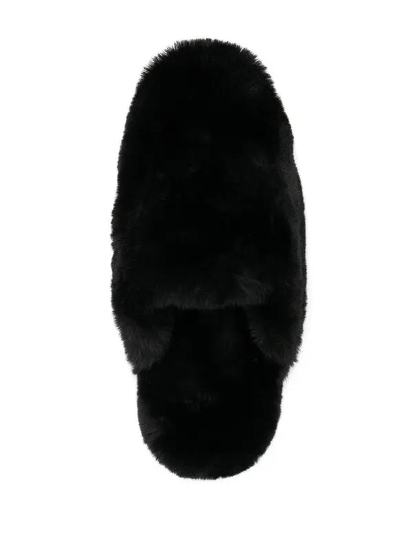 Balenciaga Teddy Faux-shearling Slippers - Black