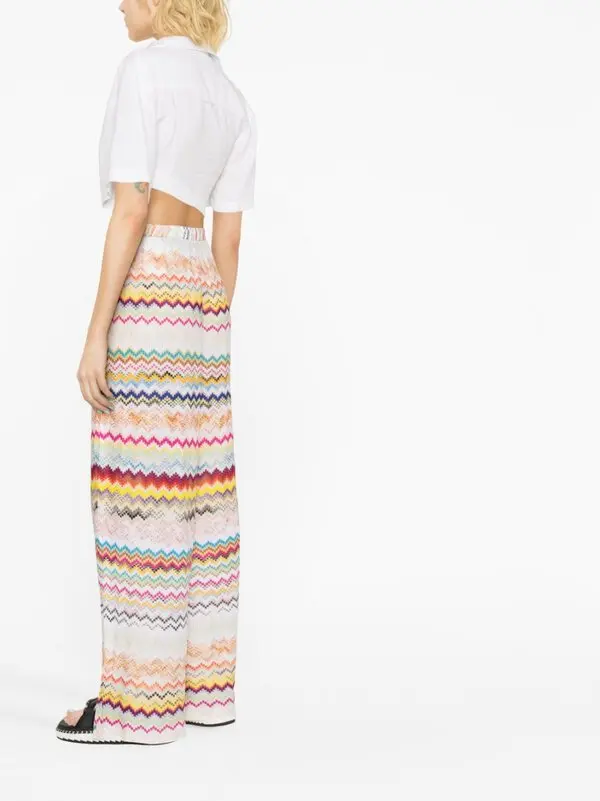 Missoni Zigzag Wide-leg Trousers - Blue