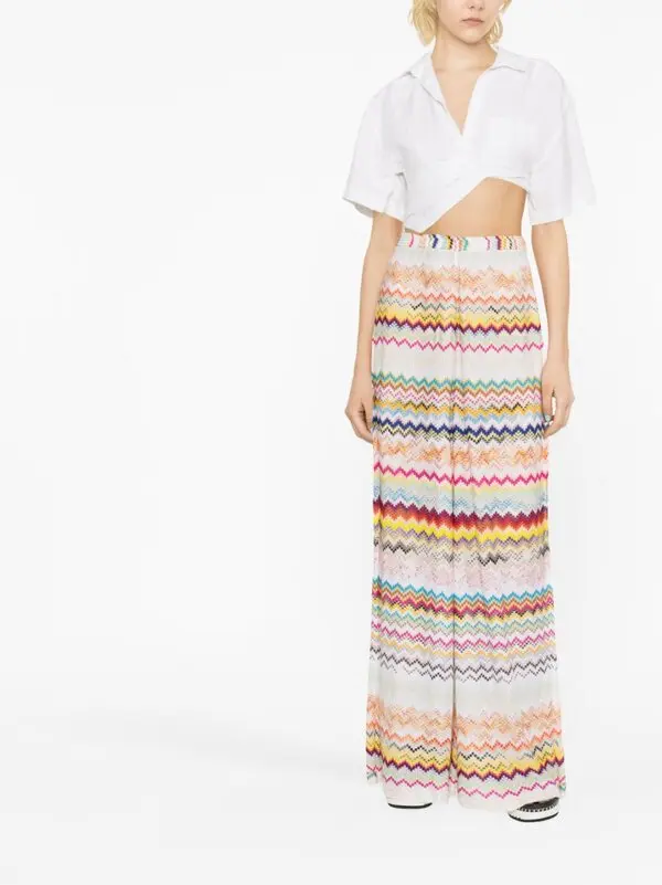 Missoni Zigzag Wide-leg Trousers - Blue